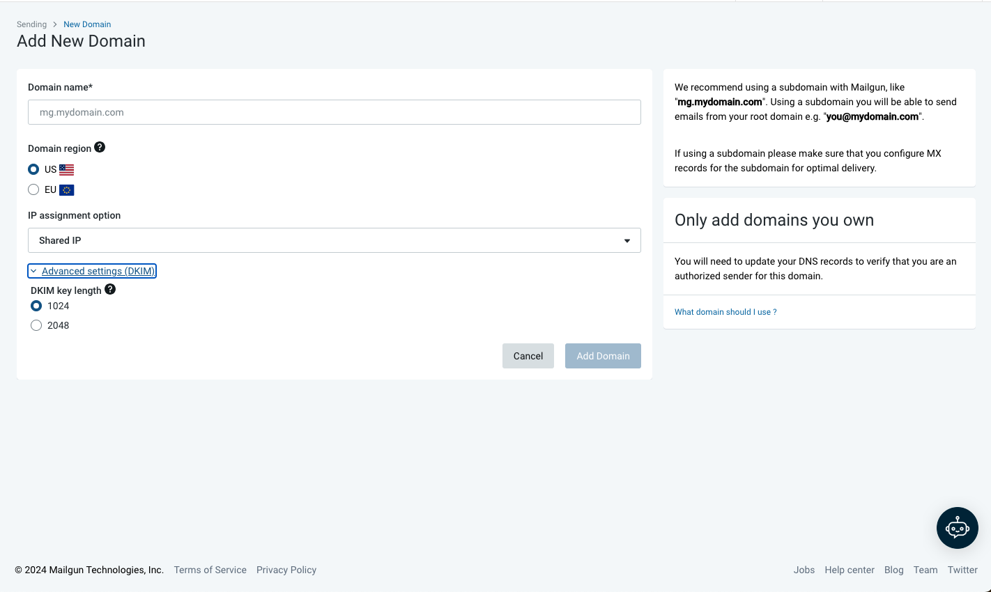 How can I add or delete a domain? – Mailgun Help Center